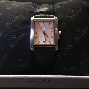 Bulova | Accessories | Bulova Rectangle Stainless Steel Quartz Watch ...